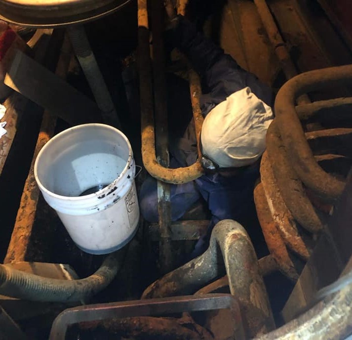Engine room bilge, sludge, cement tank cleaning and painting blasting ...